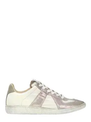 MAISON MARGIELA Metallic Panelled Sneakers - Neutrals