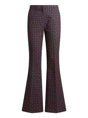 Etro Jacquard Flared Trousers - Red