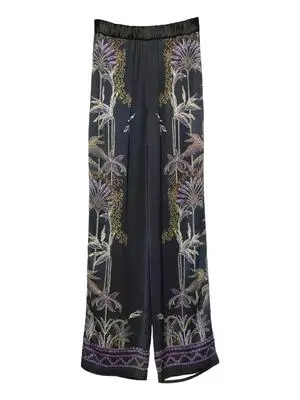FORTE_FORTE Floral-embroidered Trousers - Blue