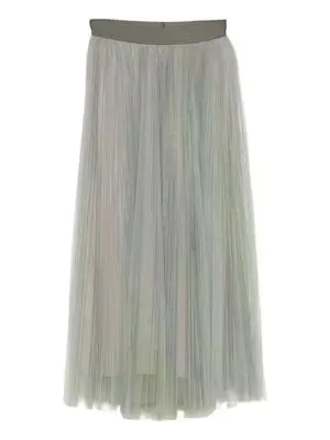 FORTE_FORTE Pleated Tulle Skirt - Green