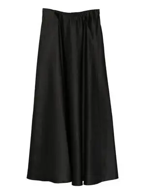 FORTE_FORTE Satin A-line Skirt - Black