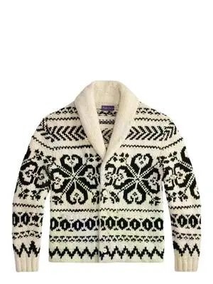 Ralph Lauren Jacquard Shawl-collar Cardigan - White