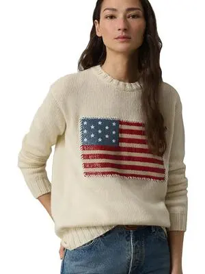 Ralph Lauren Cashmere Flag Sweater - Lux Cream