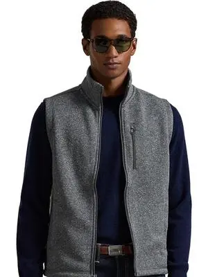 Ralph Lauren Brushed Fleece Mockneck Vest - Fortress Grey Heather