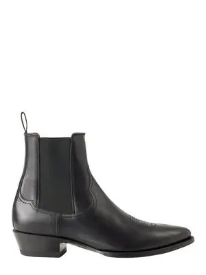 Ralph Lauren Leather Chelsea Western Boot - Black