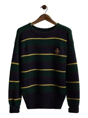 Ralph Lauren Striped Sweater With Polo Crest - Multi
