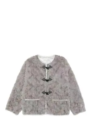 FORTE_FORTE Toggle-fastening Textured Jacket - Grey