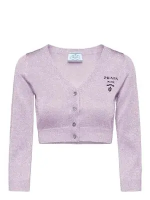 PRADA Cropped Lurex Cardigan Sweater