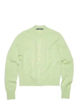 Acne Studios Wool Crewneck Sweatshirt Cardigan - Pale Green Melange