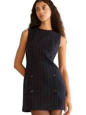 DÔEN Polly Pinstripe Sleeveless Dress - Marianne Pinstripe