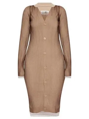 MAISON MARGIELA Dress With Decorative Tulle - Beige