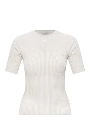 COURREGES Ribbed Top - White