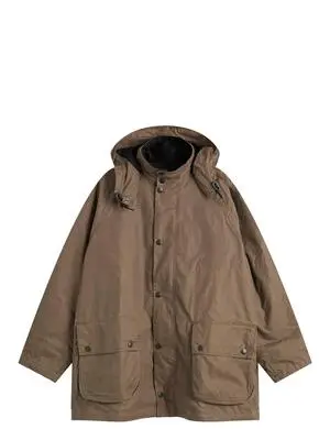 Barbour X Margaret Howell Stand Collar Wax Parka Jacket - Kelp
