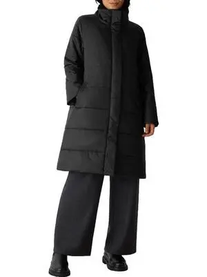 Eileen Fisher Stand Collar Puffer Jacket - Black