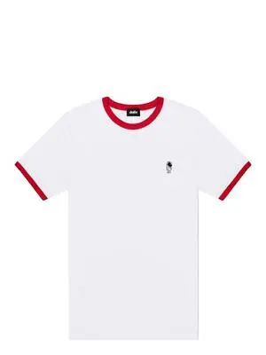 DALIX Astronaut Jersey Ringer Tee - White Red