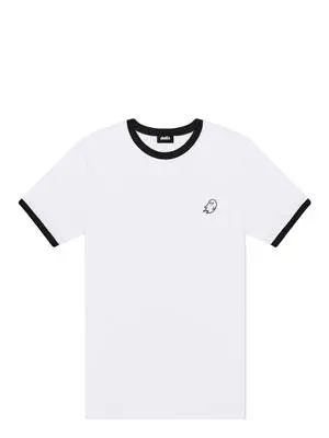 DALIX Ghost Jersey Ringer Tee - White Black