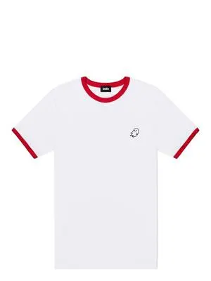 DALIX Ghost Jersey Ringer Tee - White Red