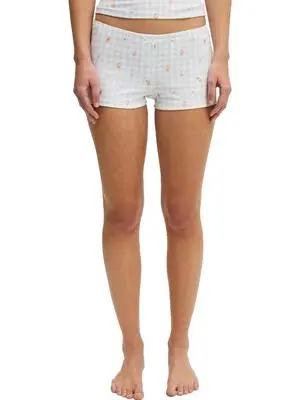 Cotton:on Relaxed Micro Shorts Checkerboard Ginger Bread