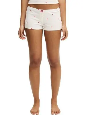 Cotton:on Relaxed Micro Shorts Christmas Mini Hearts