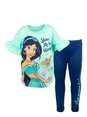 Disney T-shirt & Leggings Set - Princess Jasmine Green Green