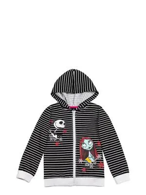 Disney Nightmare Before Christmas Zip-up Hoodie - Black-white