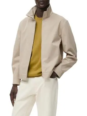 Mango Stand Collar Zip Jacket - Sand