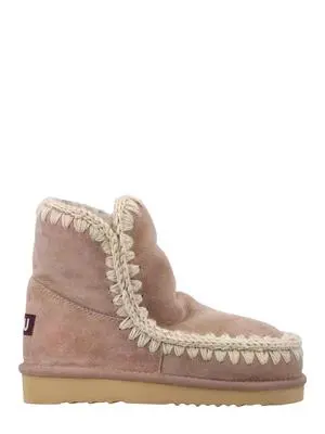 Mou Crochet-trim Slip-on - Brown