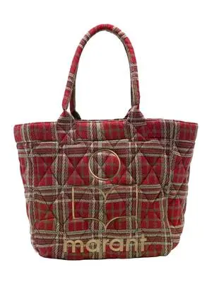 Isabel Marant Yenky Tartan Tote - Red