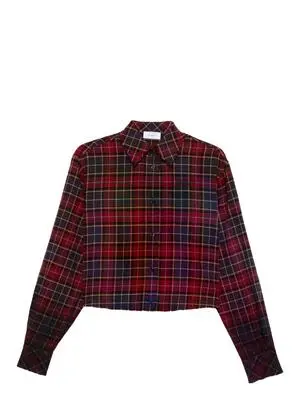 Off-White Plaid Buttoned Shirt - Red