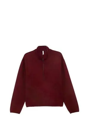 SUNFLOWER Mock-neck Zip Sweatshirt - Red