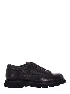 DOUCAL'S Textured Lace-up Shoes - Black