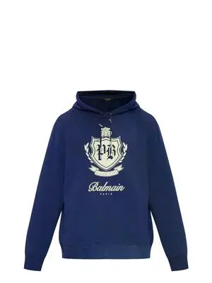 Balmain College Emblem Hoodie - Blue
