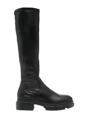 SUMMERY COPENHAGEN Leather Over-the-knee Boots - Black