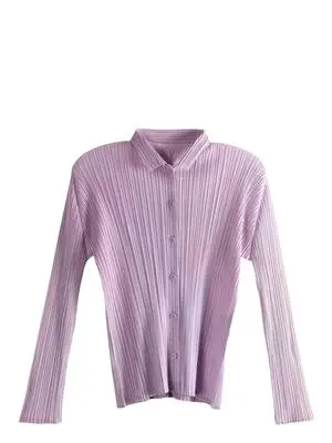 Issey Miyake Pleated Buttoned Top - Pink