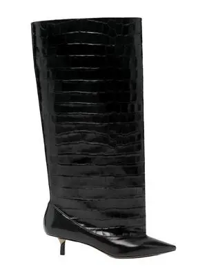 Jacquemus 45mm Croc-embossed Boots - Black