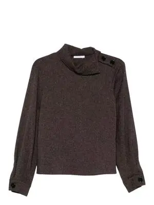 Patrizia Pepe High-neck Sweater - Brown