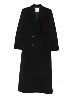CENERE GB Peak-lapels Double-breasted Coat - Black
