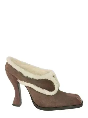 Etro 105mm Shearling-trimmed Suede Mules - M0696