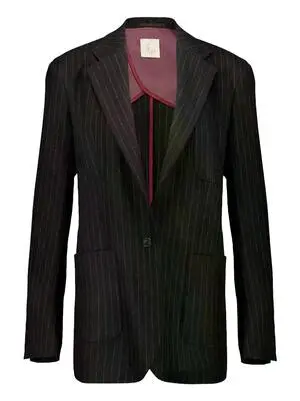 PAULA Pinstripe Tailored Blazer - Black