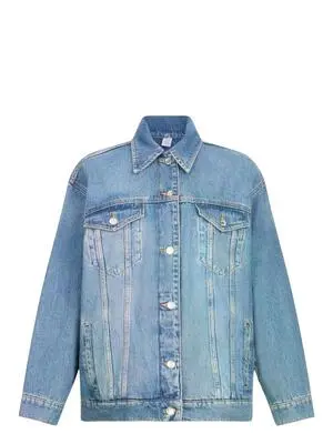 Liu Jo Denim Jacket With Removable Fur Collar - Blue