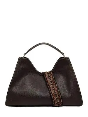 GIANNI CHIARINI Aurora Trapezoidal Leather Tote Bag - Brown
