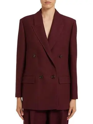 Marella Double Breasted Blazer Bordeaux