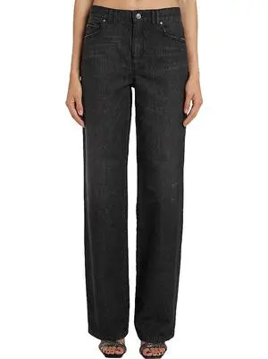 Marella Mid-rise Wide Leg Jeans - Black