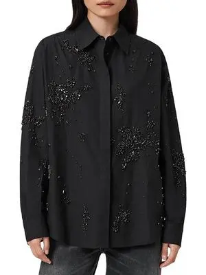 ALLSAINTS Gemi Embellished Shirt - Black