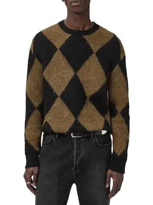 ALLSAINTS Bower Crewneck Sweater Black/brown