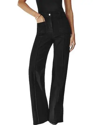 REISS Sakura High-rise Flare Leg Jeans - Black