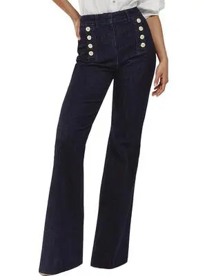 REISS Athena High-rise Flare Leg Jeans - Dark Blue