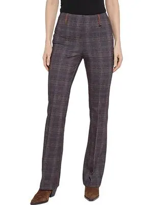 Lyssé Pintuck Plaid Ponte Trousers - Polished Plaid