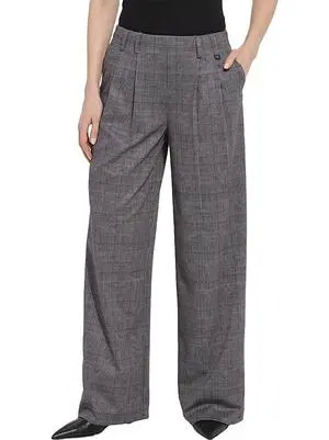 Lyssé Darcy Pleated Plaid Pants - London Glen Plaid