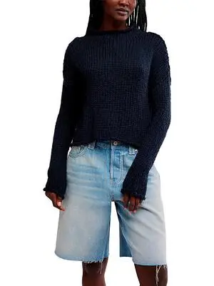 Free People Opal Cropped Sweater - Black